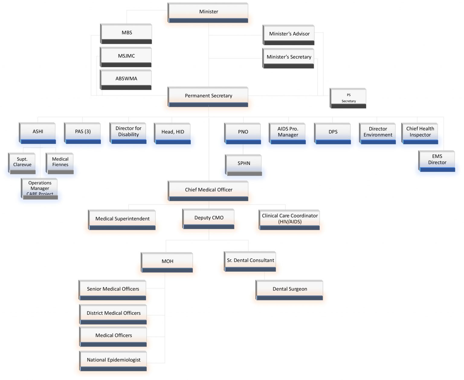 Organization Chart - Ministry of Health, Wellness and Environment.