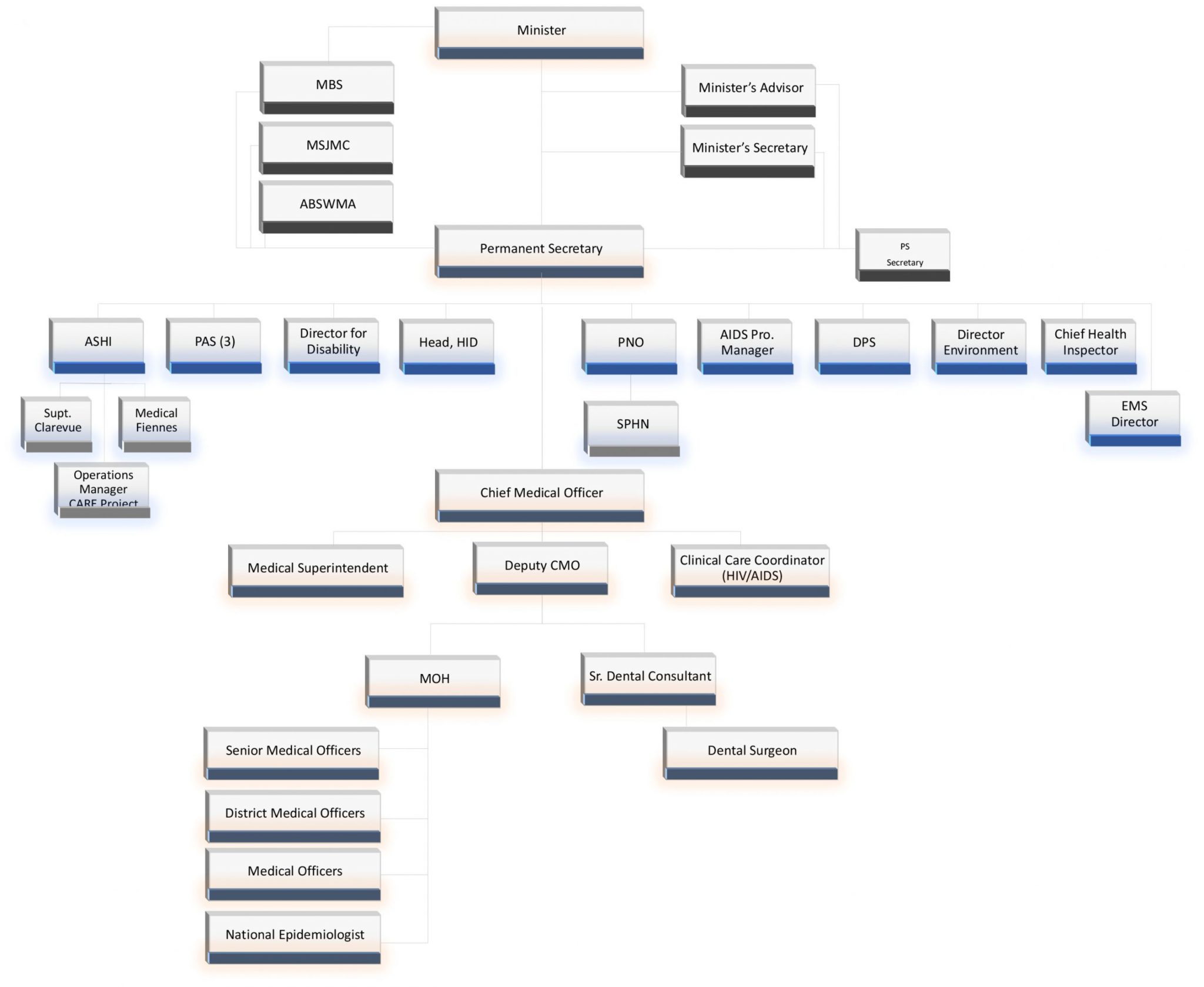 Organization Chart - Ministry of Health, Wellness and Environment.