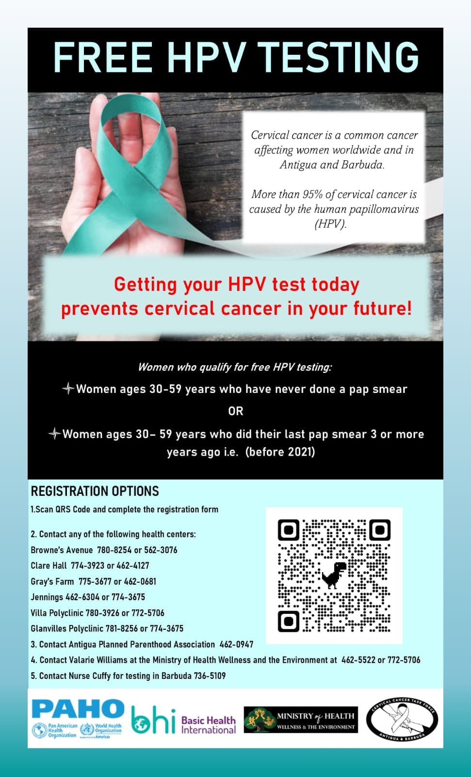 Free HPV Testing - Ministry of Health, Wellness and Environment.
