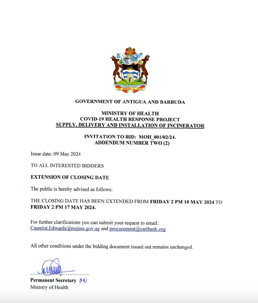 MINISTRY OF HEALTH COVID-19 HEALTH RESPONSE PROJECT SUPPLY, DILEVERY ...
