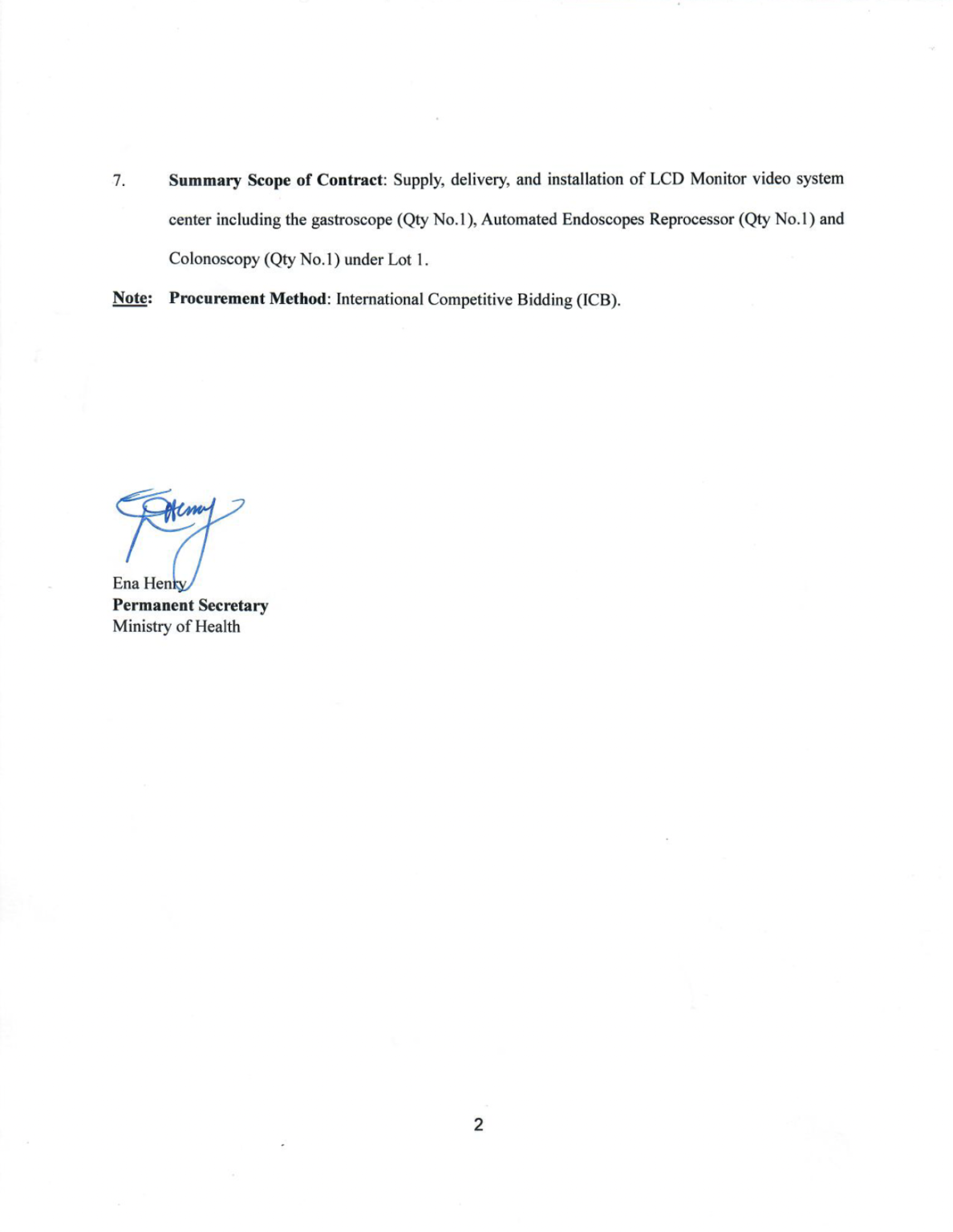 Award information Endoscopy-Colonoscopy - Ministry of Health, Wellness ...